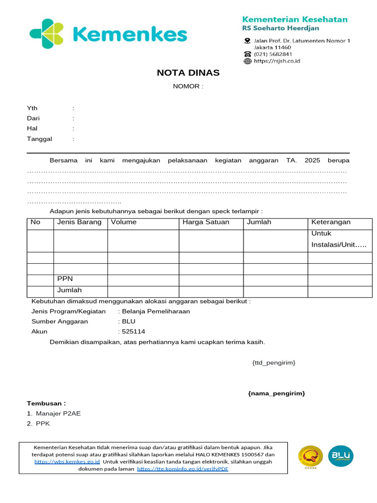 Format Pengajuan Pengadaan | PDF