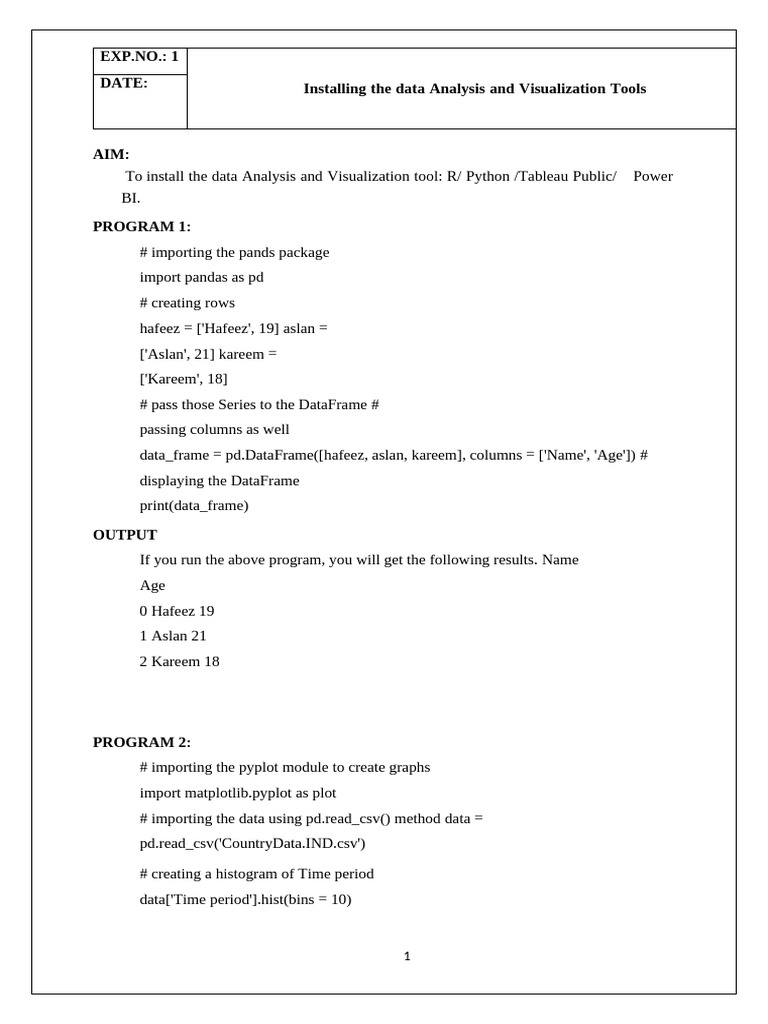 lab record dev | PDF | Data Analysis | Computing