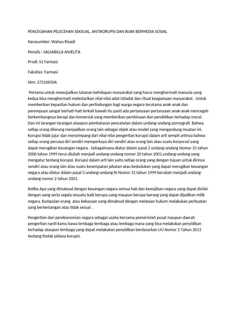 Pencegahan Pelecehan Seksual | PDF