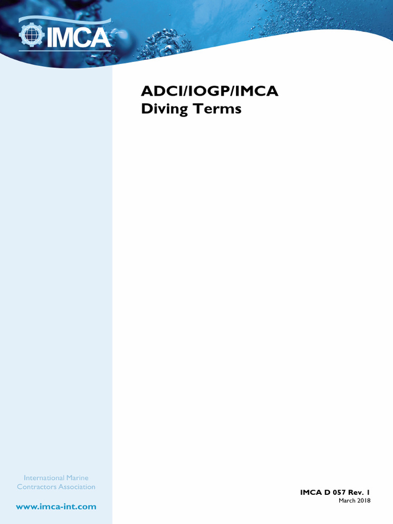 Imca D057-Adci - Iogp - Imca Diving Terms) | PDF | Underwater Diving ...