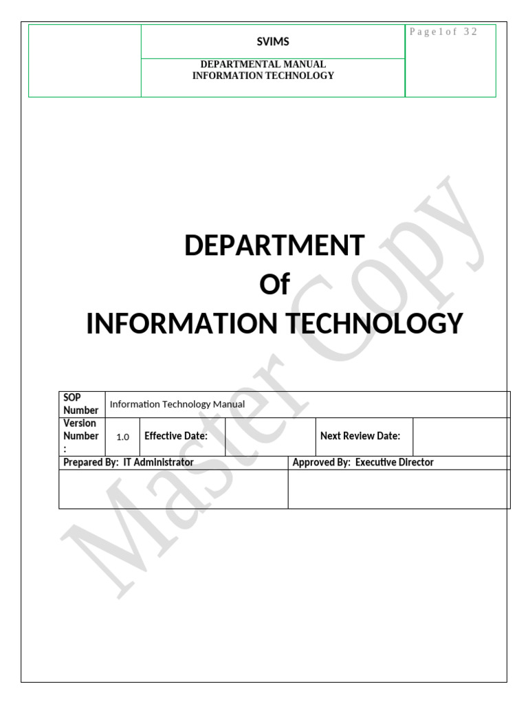 IT Manual | PDF | Computer Virus | Antivirus Software