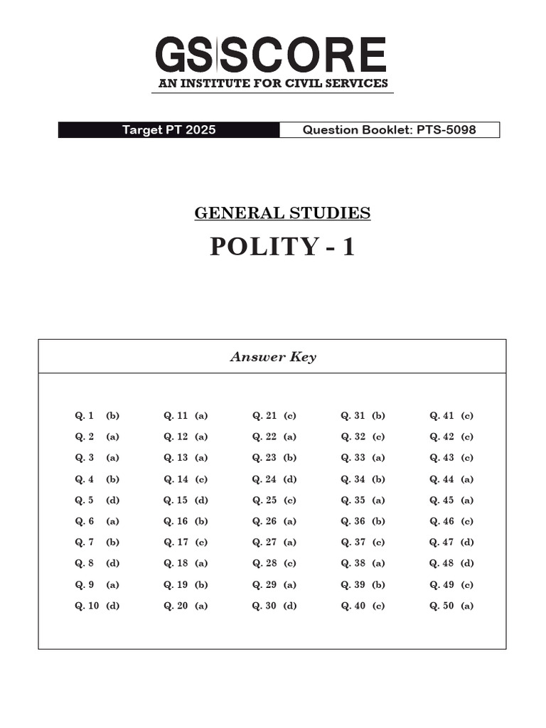 Answer_50_Polity-1 | PDF | Precedent | Double Jeopardy