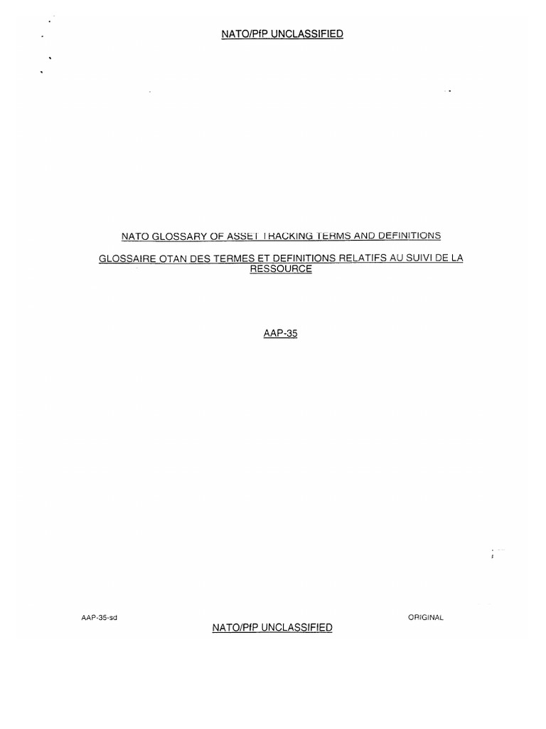 AAP-35 NATO Glossary of Asset Tracking Terms and Definitions | PDF