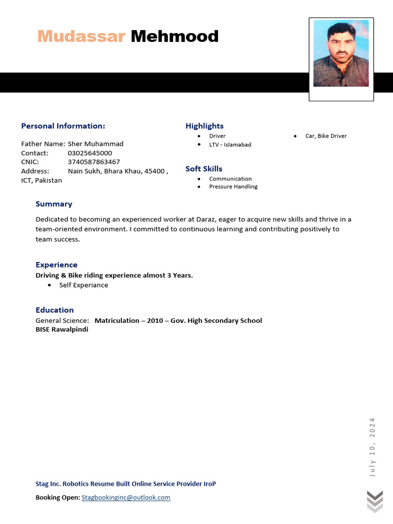 Mudassar Mehmood Resume PDF | PDF