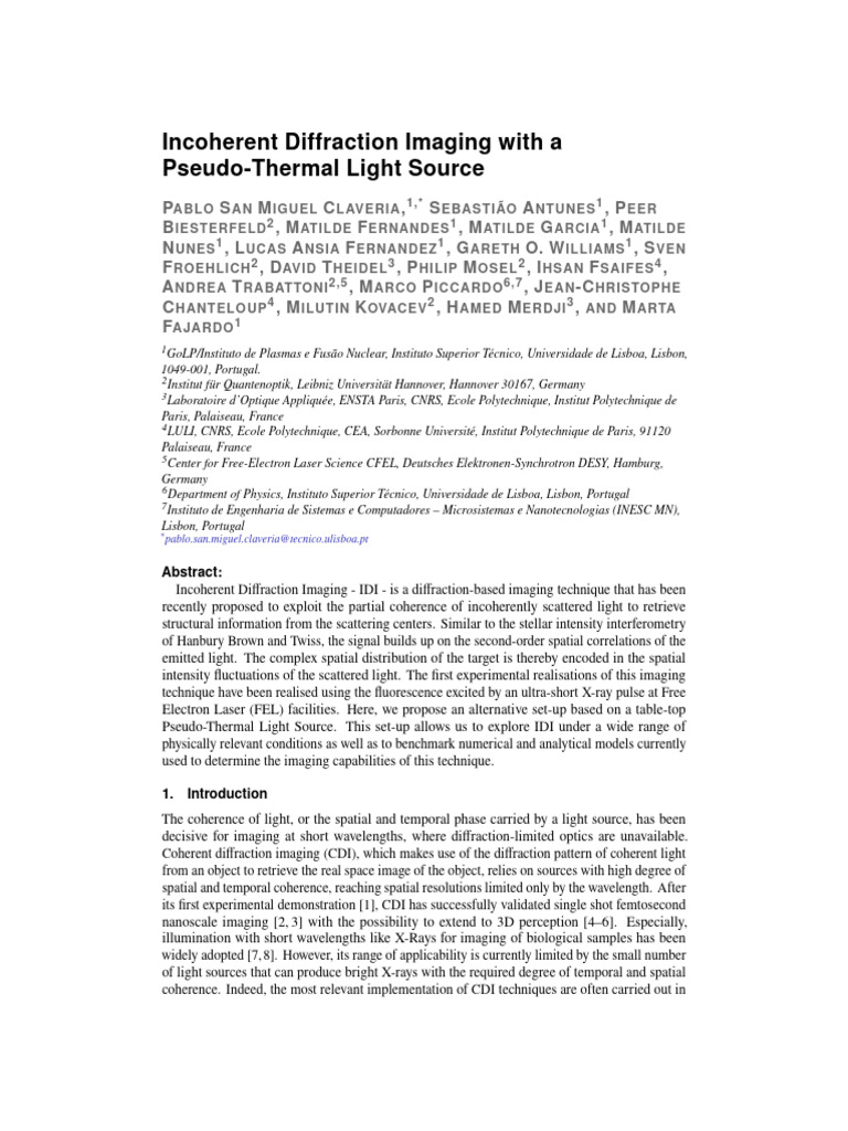 2501.05417 | PDF | Coherence (Physics) | Diffraction