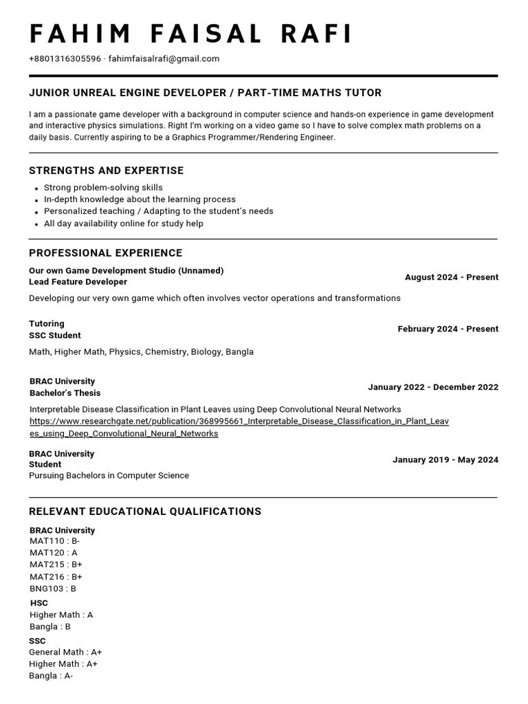 CV Tutor Faisal | PDF