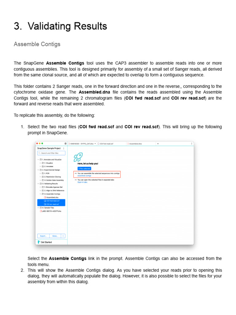 Assemble Contigs Overview | PDF | Life Sciences | Biological Engineering