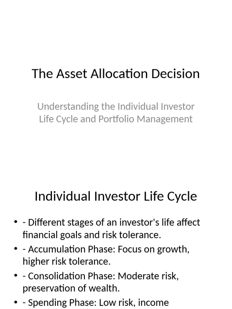 Asset Allocation Decision Presentation | PDF
