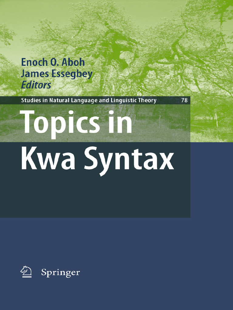 Topics in Kwa Syntax | PDF | Tone (Linguistics) | Syntax