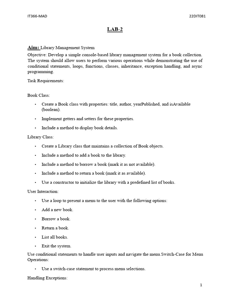 22dit081 Mad Practical 2 | PDF | Method (Computer Programming) | Class ...