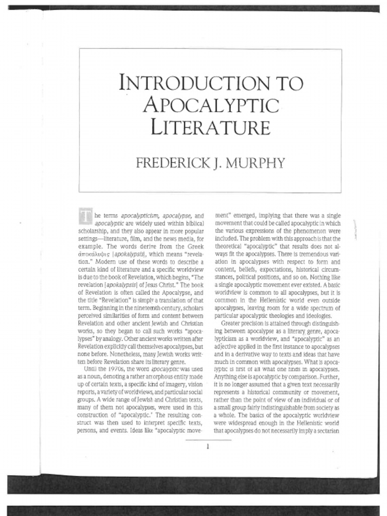 NIBC Intro To Apocalyptic Literature | PDF