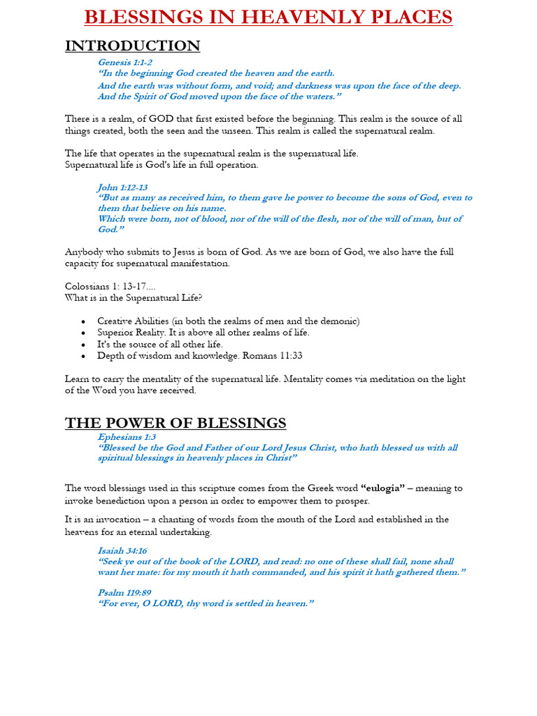 Supernatural Blessings Explained | PDF | Logos (Christianity ...