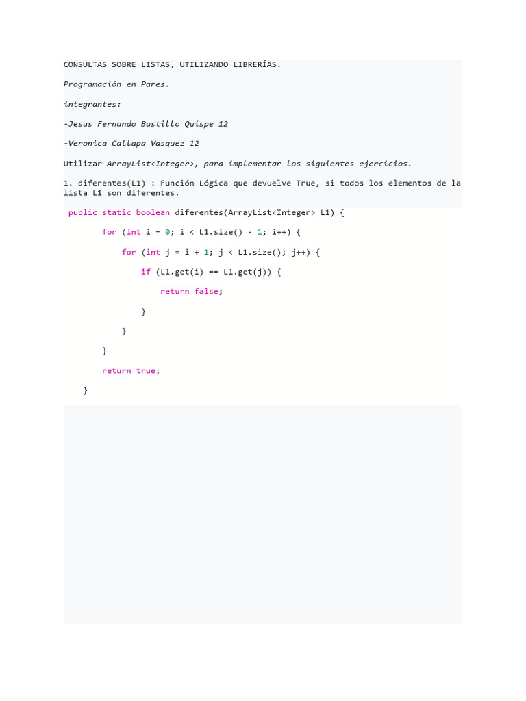 Funciones de ArrayList en Java | PDF | Programación de computadoras | Ingeniería de software
