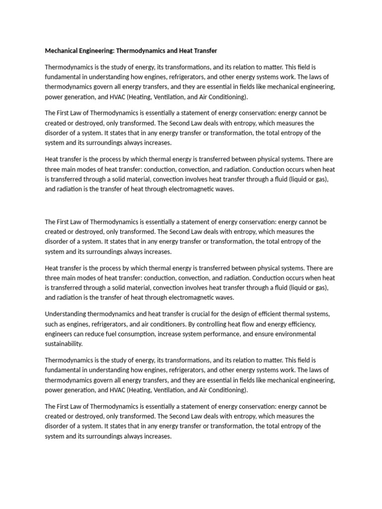 03-Mechanical Engineering Thermodynamics and Heat Transfer | PDF | Heat ...