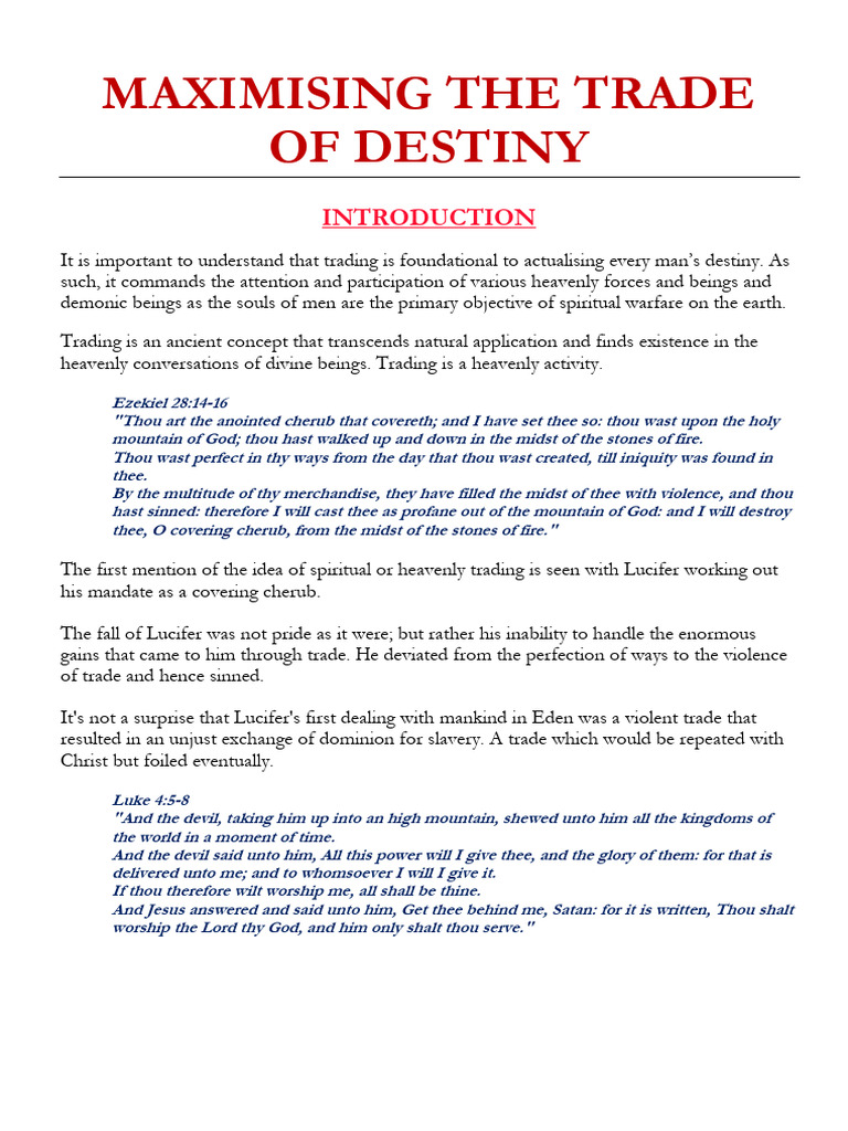 Maximising The Trade of Destiny | PDF | Jacob | Satan
