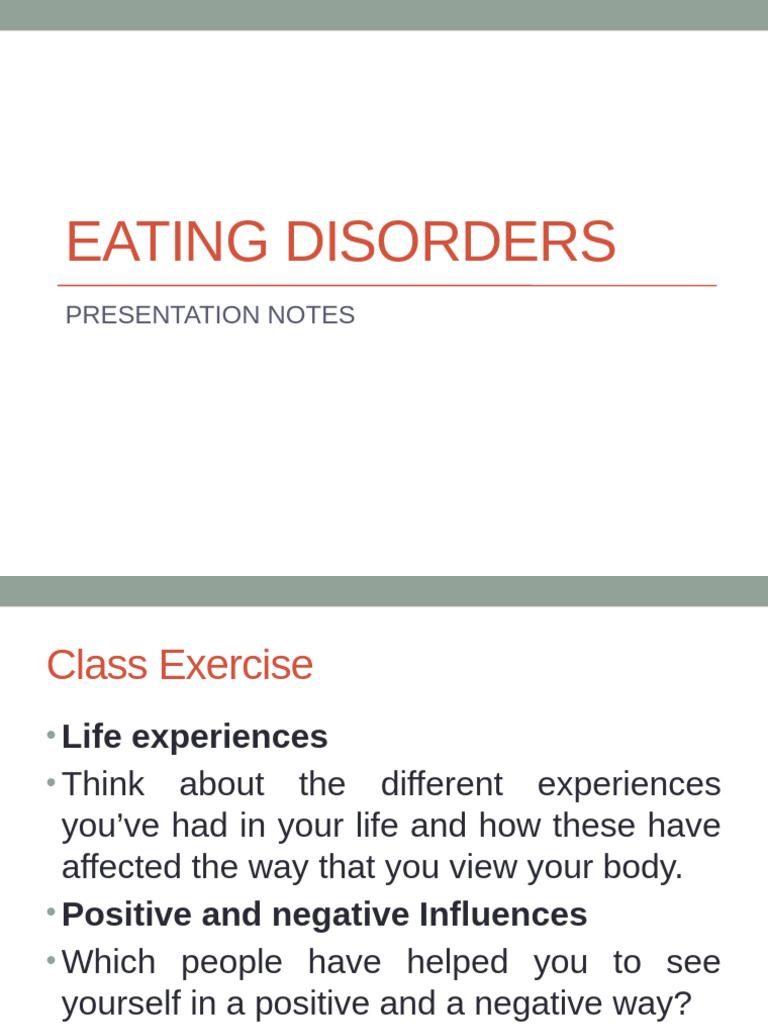 Eating Disorders - Presentation For Class | PDF | Bulimia Nervosa ...