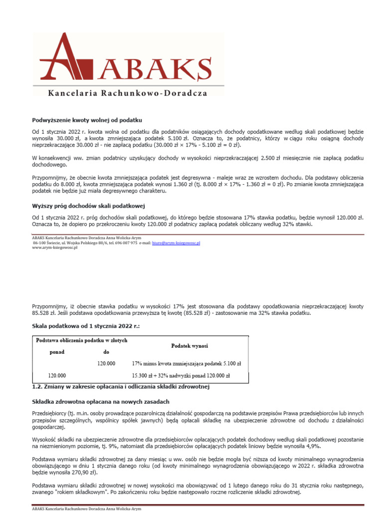 Podstawowe Informacje o Zmianach | PDF