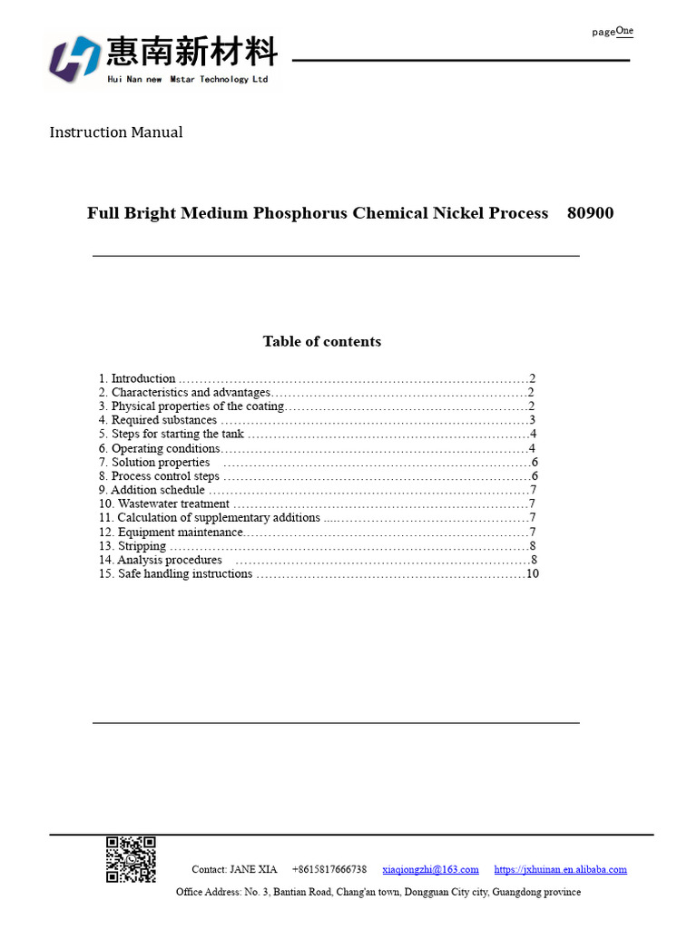 Chemical Nickel Process 80900 Manual | PDF | Filtration | Sodium Hydroxide