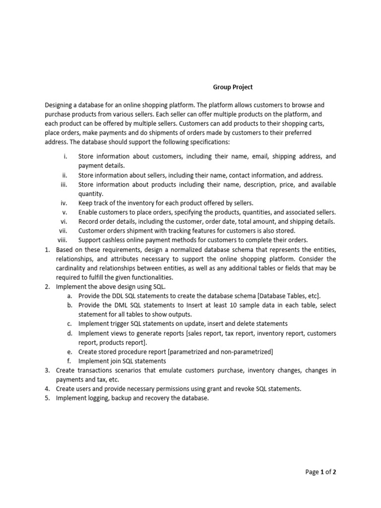 Group Project | PDF | Databases | Sql
