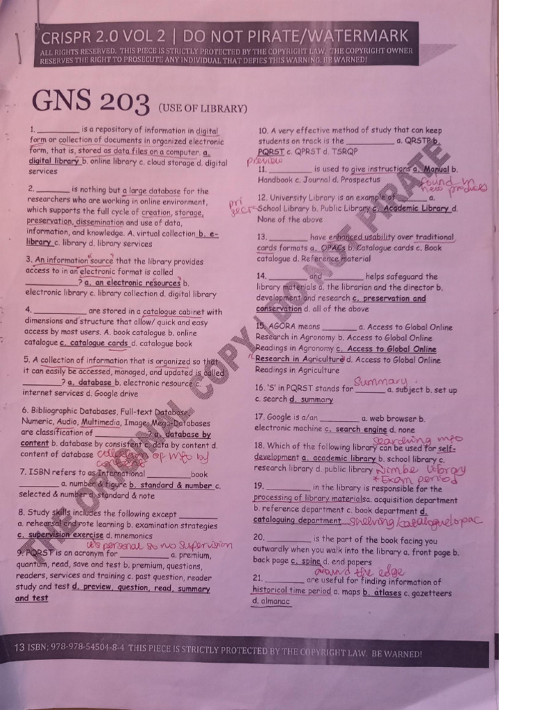 Gns 203 Past Questions | PDF