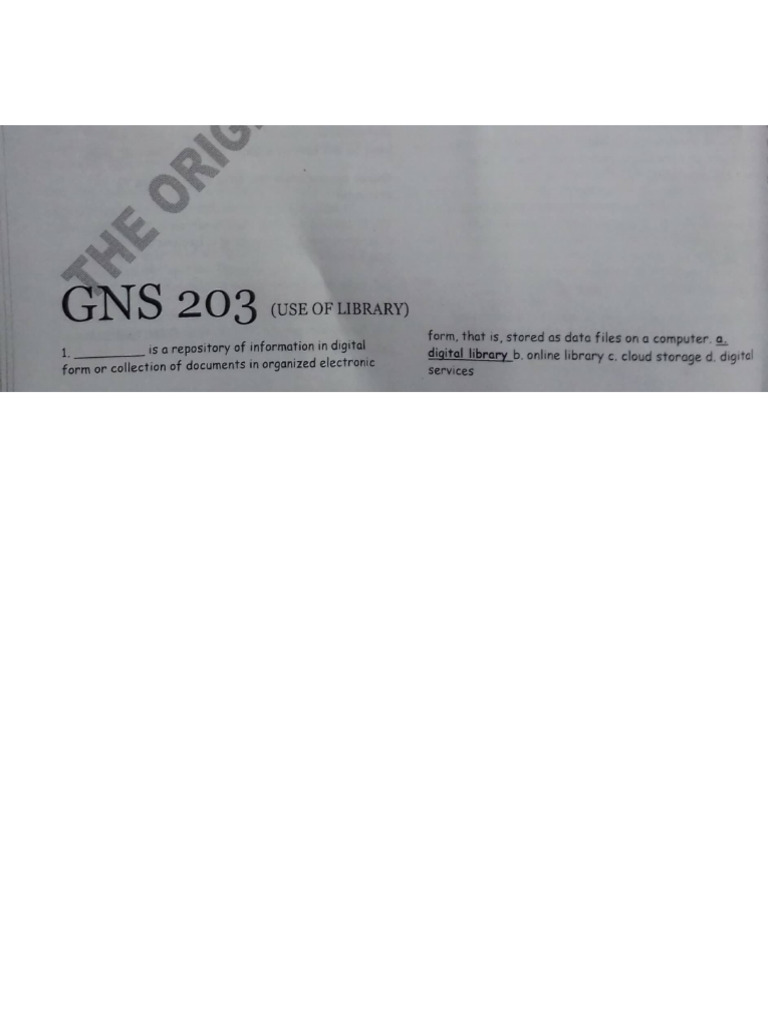 Gns 203 Full Past Questions (1) | PDF