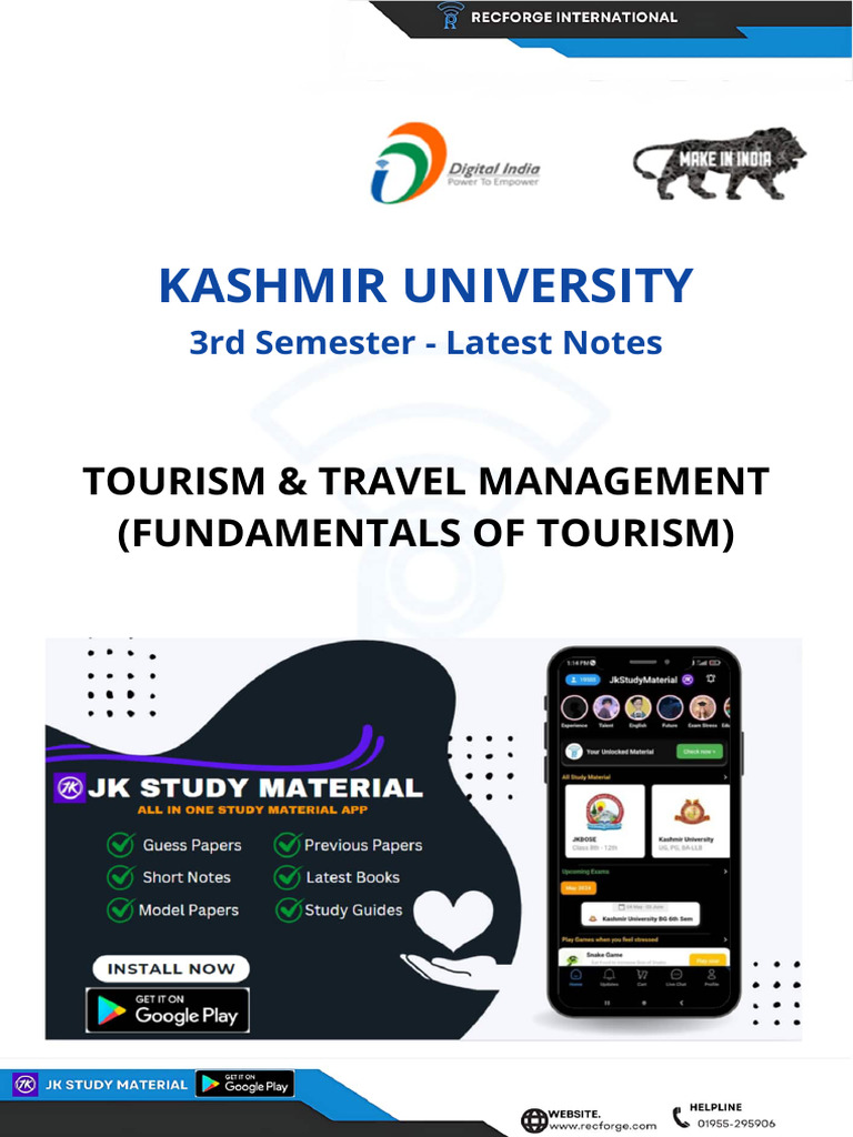 Travel and Tourism Notes 2024 | PDF | Tourism | Transport