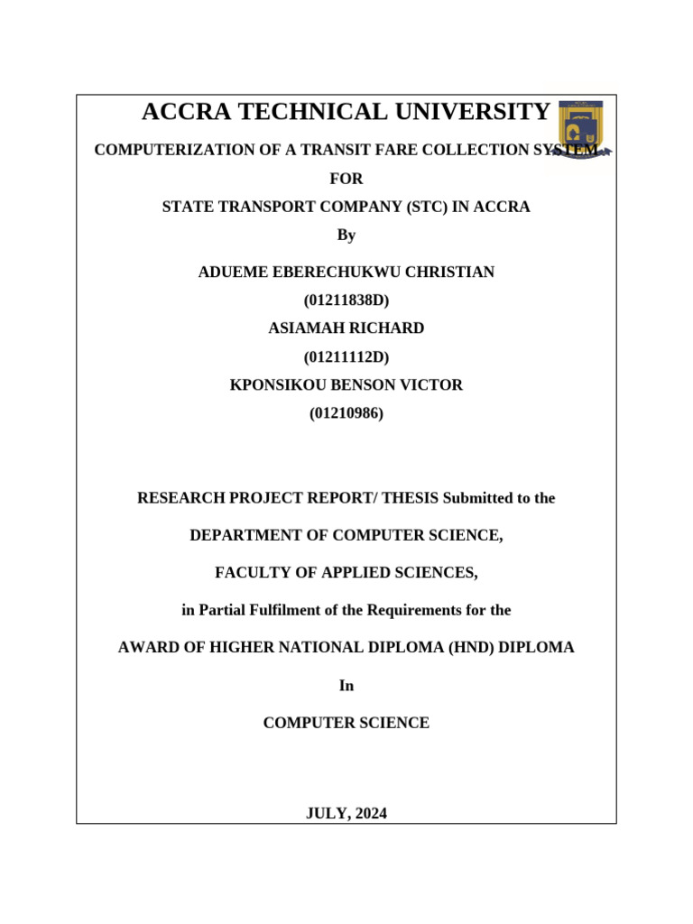 2024-Adueme et al. [HND Computer Science] | PDF | Transport | Sample Size Determination