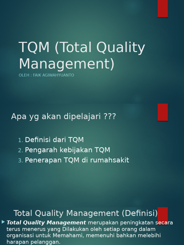 Materi 4 (TQM (Total Quality Management) ) | PDF