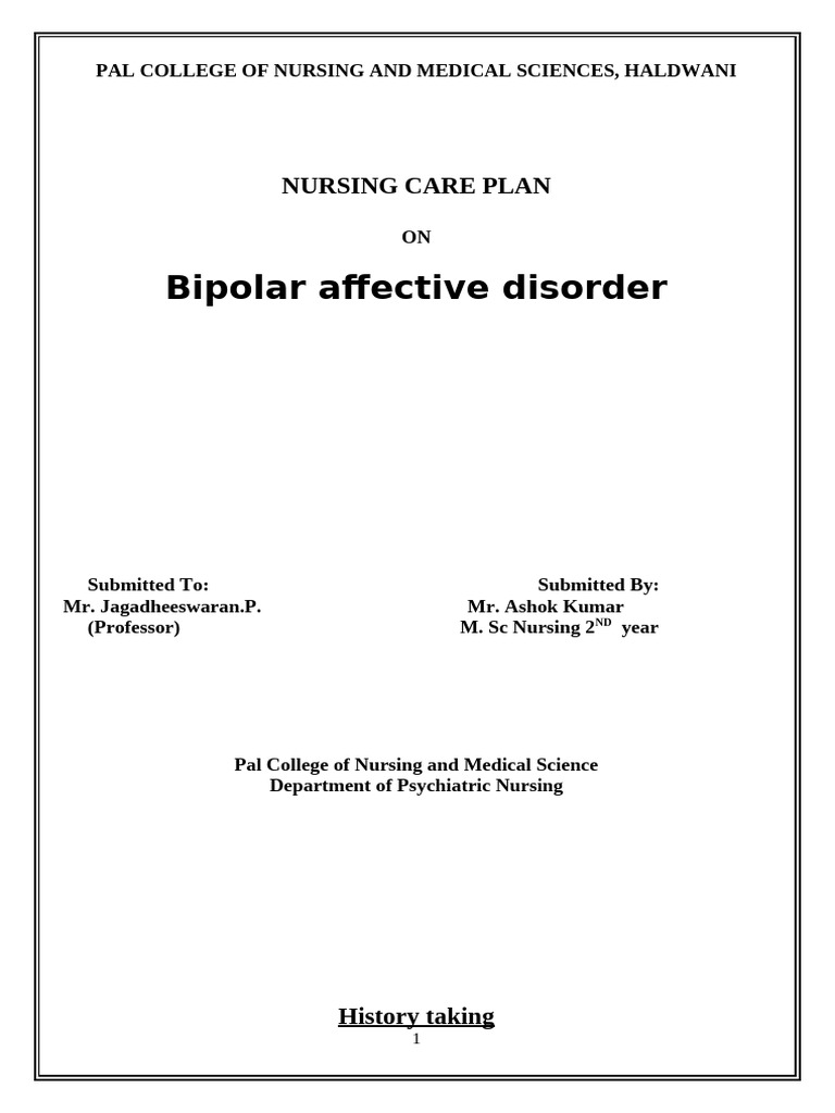Psy Care Plan Bipolar | PDF | Antipsychotic | Psychiatry