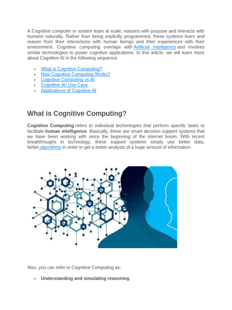 COGNITIVE COMPUTING | PDF | Artificial Intelligence | Intelligence (AI) & Semantics