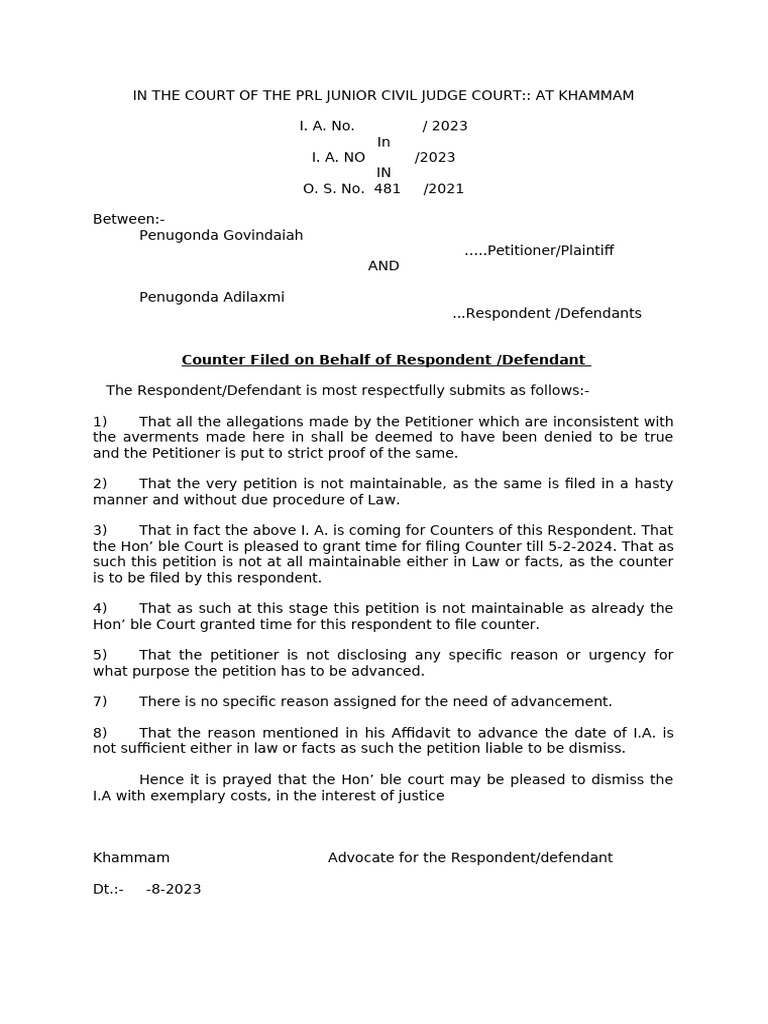 advancement counter | PDF | Courts | Common Law