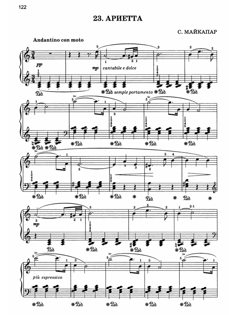 Maykapar Arietta in A Minor PDF Free | PDF