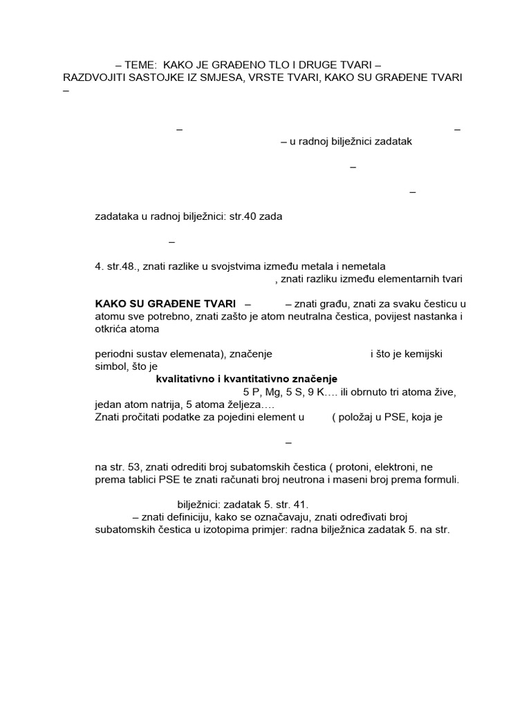 Kemija - Sažetak - Tvari Nas Okružuju - Smjese, - Kako Razdvojiti ...