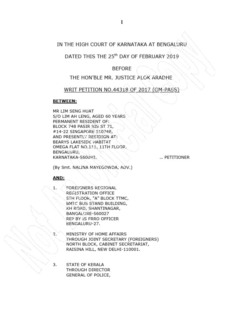 MR Lim Seng Huat Vs Foreigners Regional | PDF | Writ | Certiorari