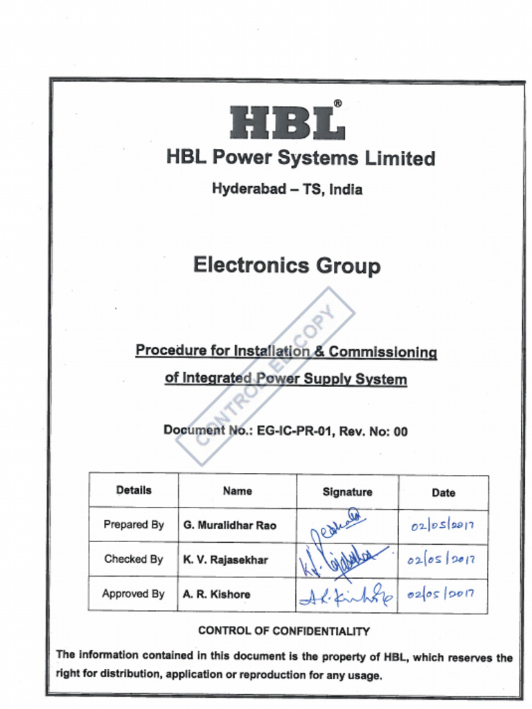 Procedure Installation Commissioning Pdf