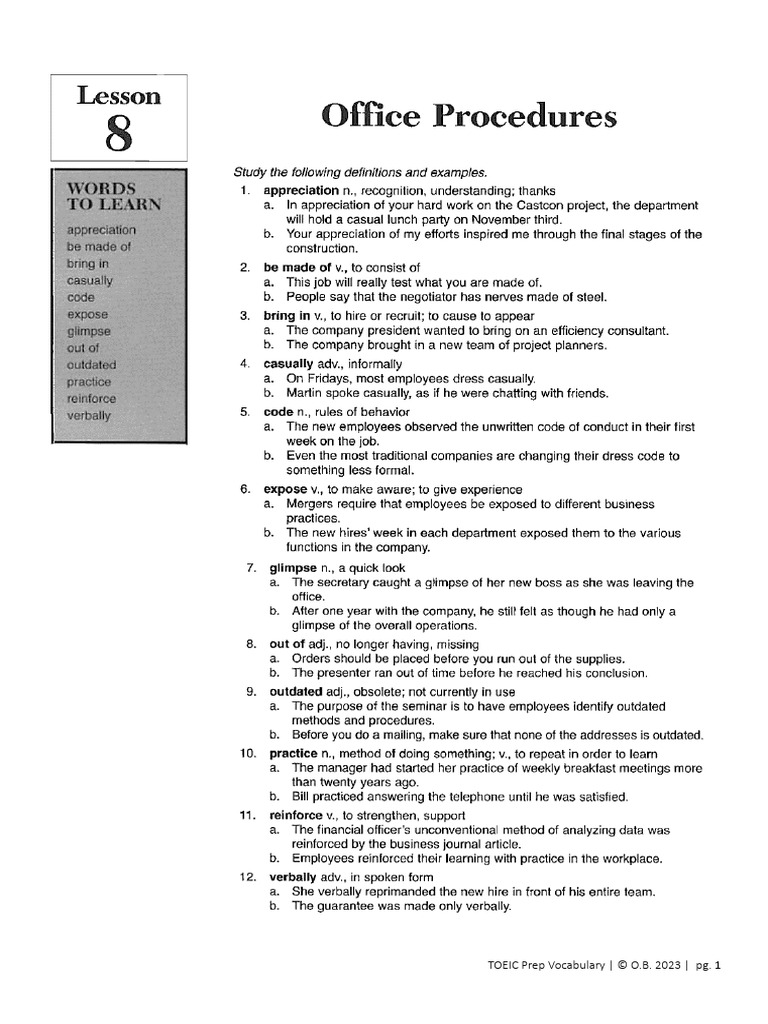 L8_Vocabulary and Practice | PDF