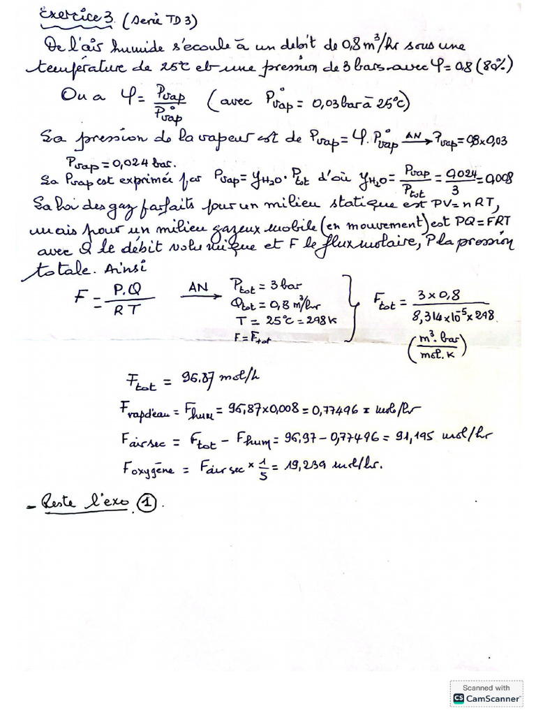 Solution Exo 1 Et 3 Sechage | PDF