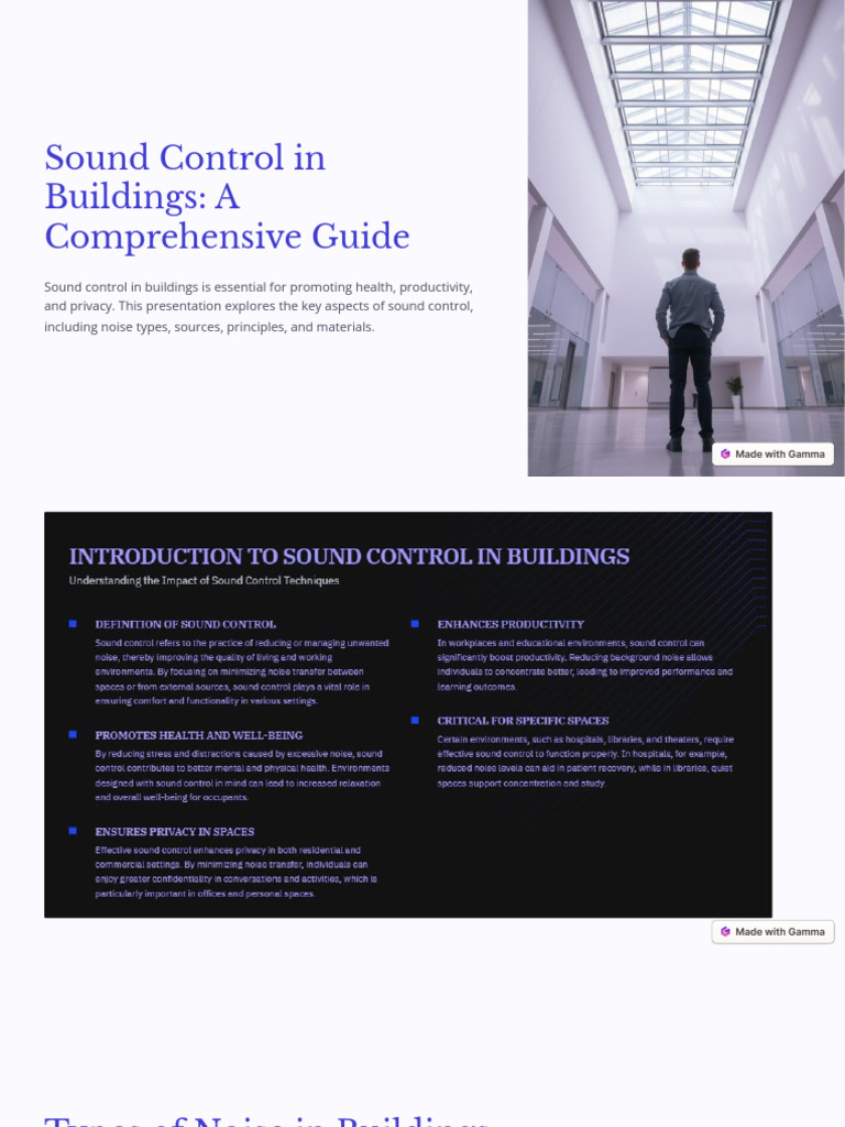 Sound Control in Buildings A Comprehensive Guide | PDF