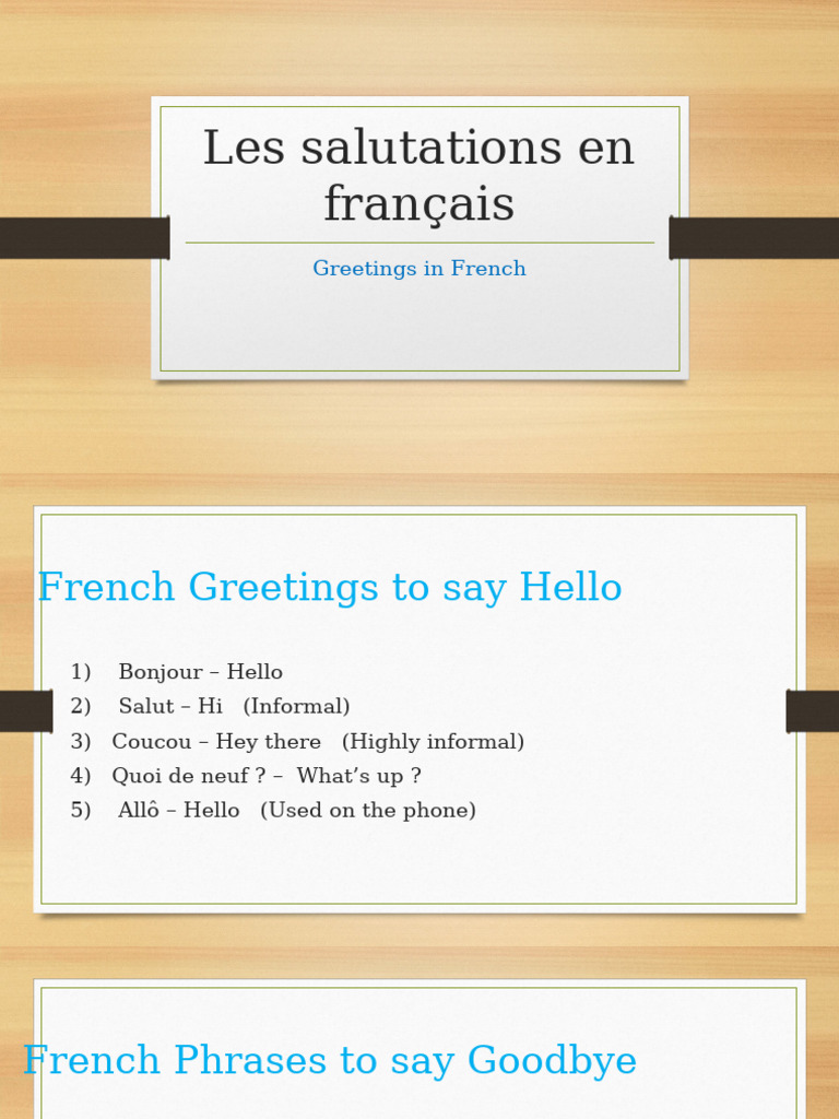 Salutations en français : Guide pratique | PDF