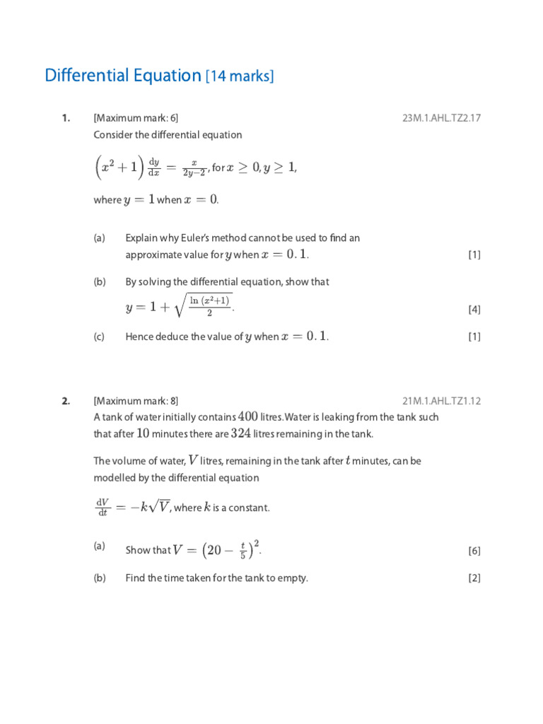 Differential Equation | PDF