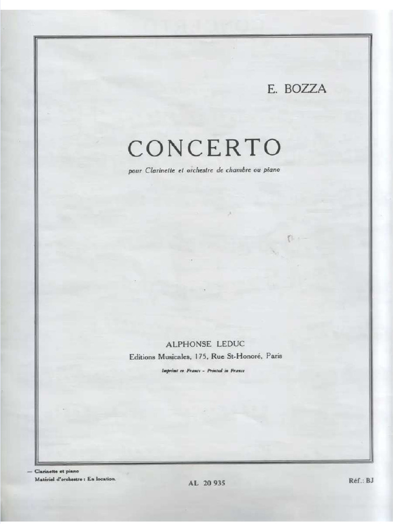 Bozza Clarinet Concerto | PDF