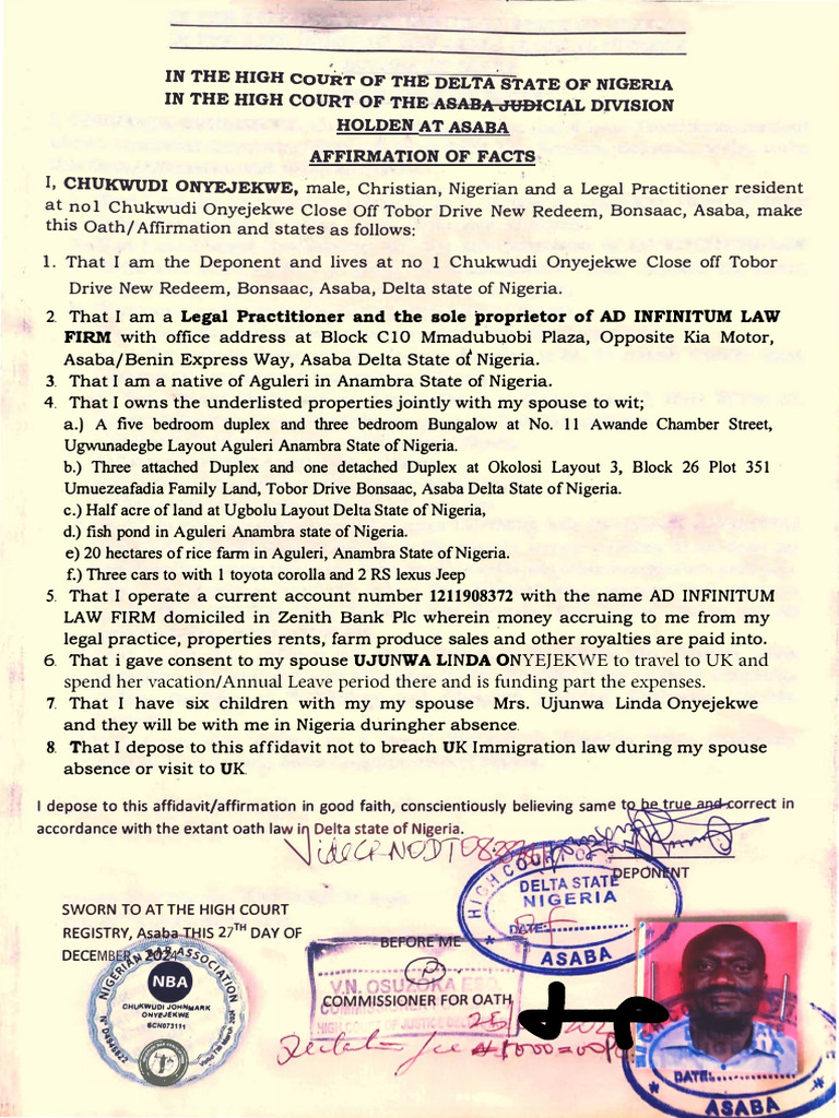 Affidavit 1 | PDF | Affidavit | Nigeria