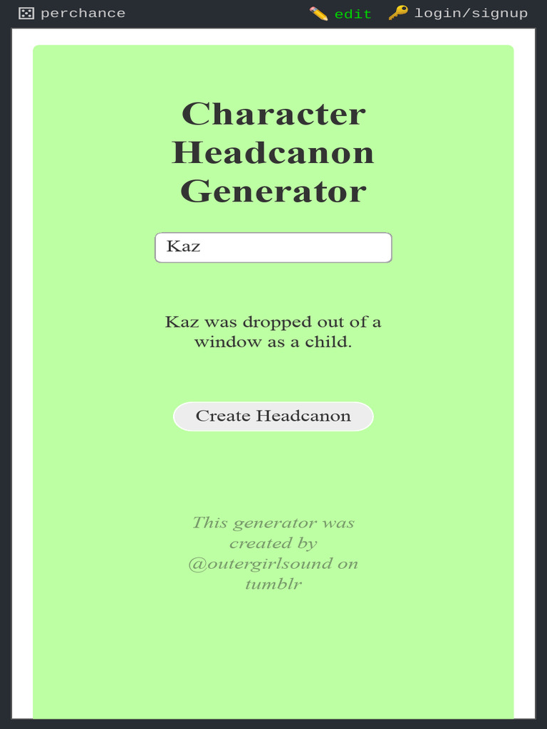 Character Headcanon Generator: Kaz | PDF
