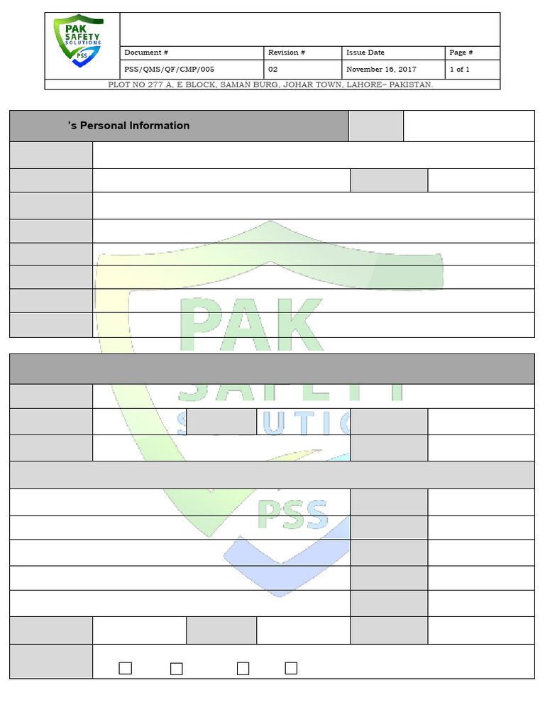 NEBOSH Registration Form | PDF