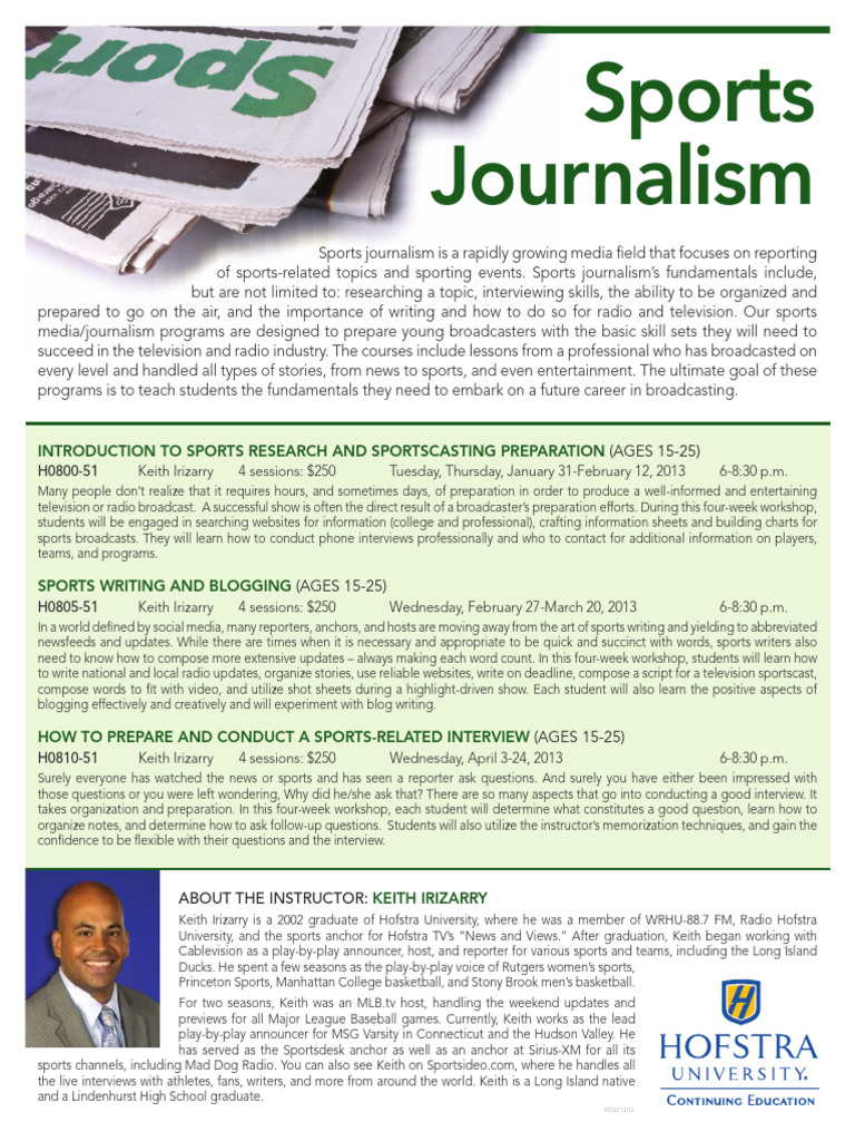 ce_sports_journalism | PDF | Mass Media | Human Communication