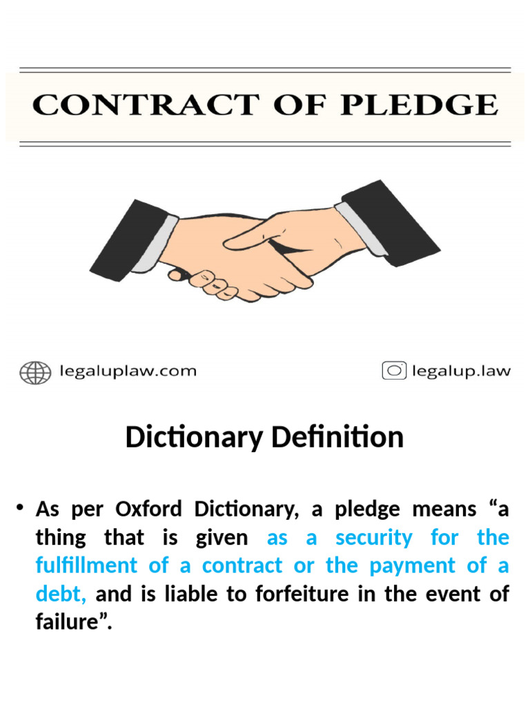 Contract of Pledge | PDF | Loans | Debt
