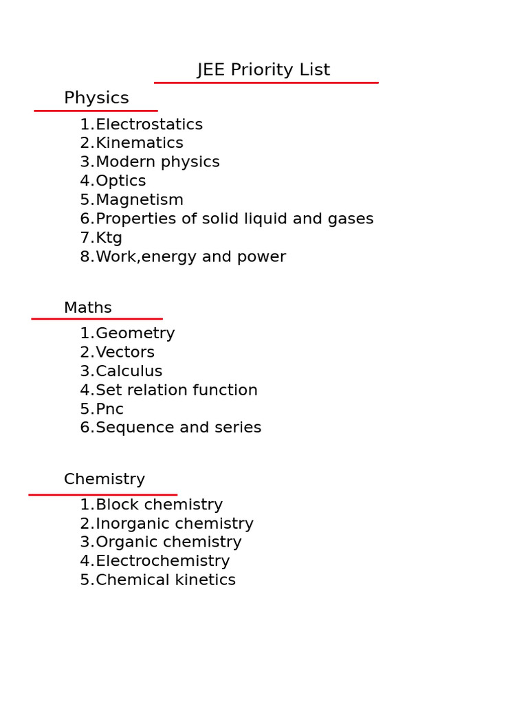 JEE Priority List | PDF