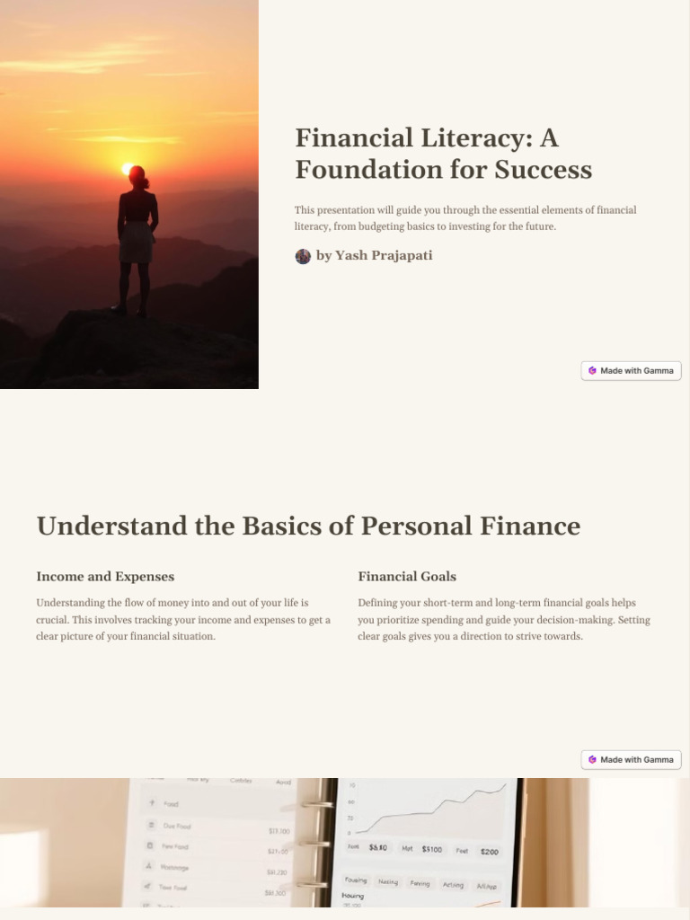 Essential Financial Literacy Guide | PDF | Expense | Investing