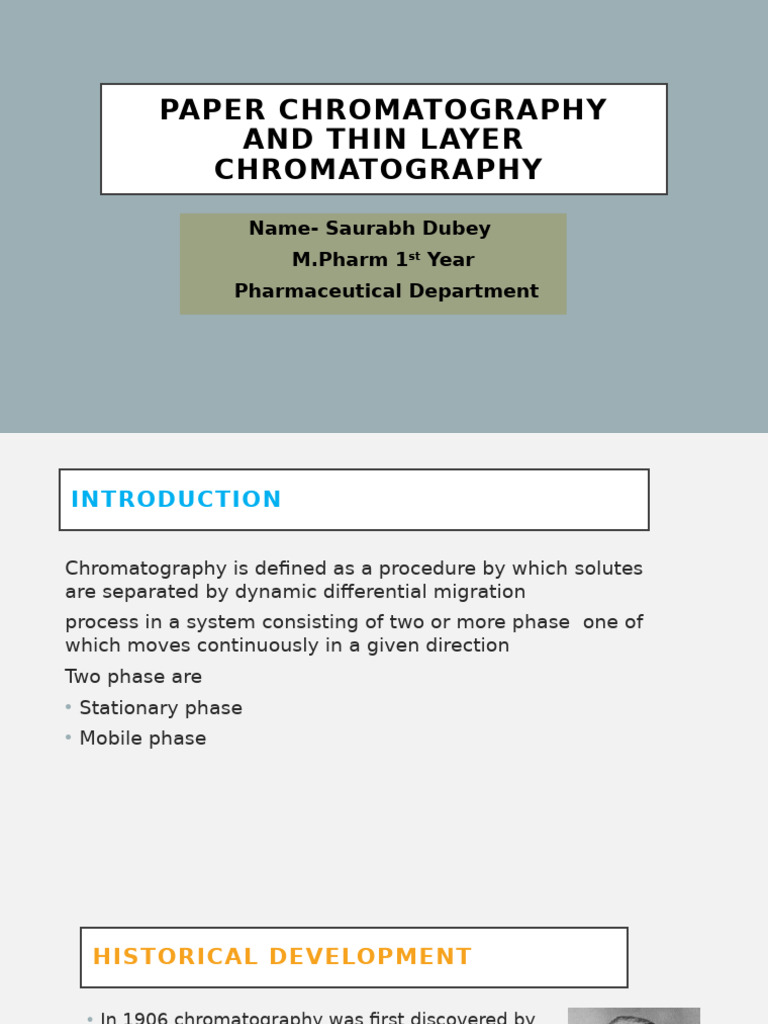 Paper Chromatography and Thin Layer Chromatography | PDF | Chromatography | Thin Layer ...