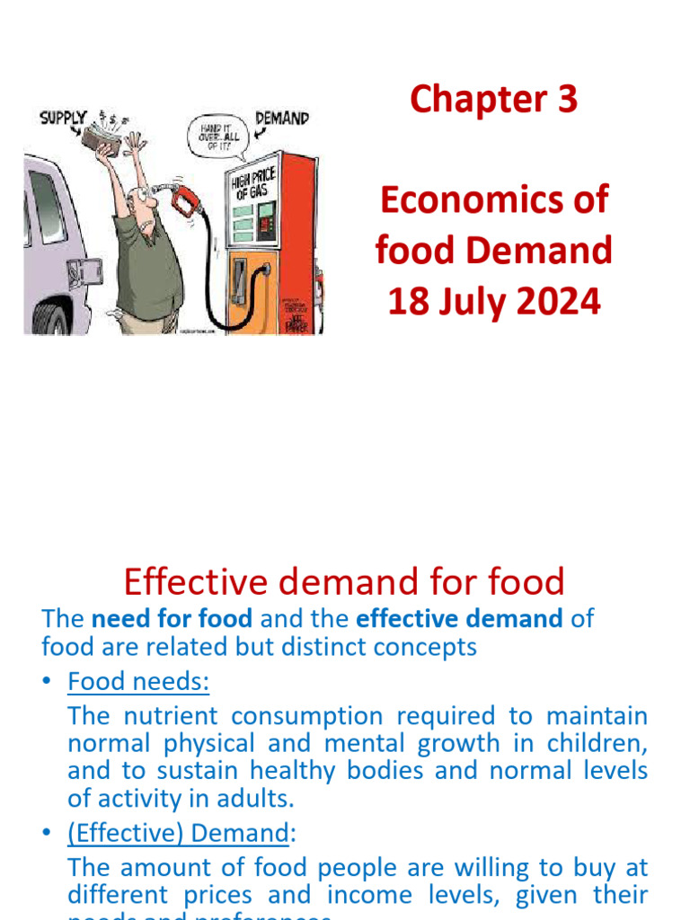 Economics of Food Demand Explained | PDF | Demand | Elasticity (Economics)